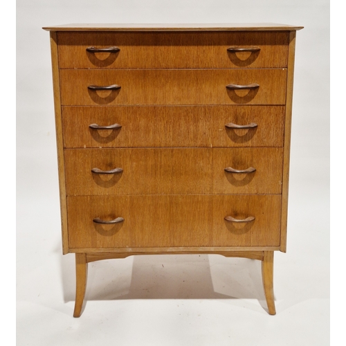 Mid-century teak chest of five long graduated drawers by Wrighton Unit ...