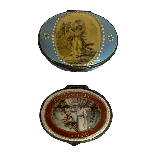 Two 18th century South Staffordshire oval enamel patch boxes The ...