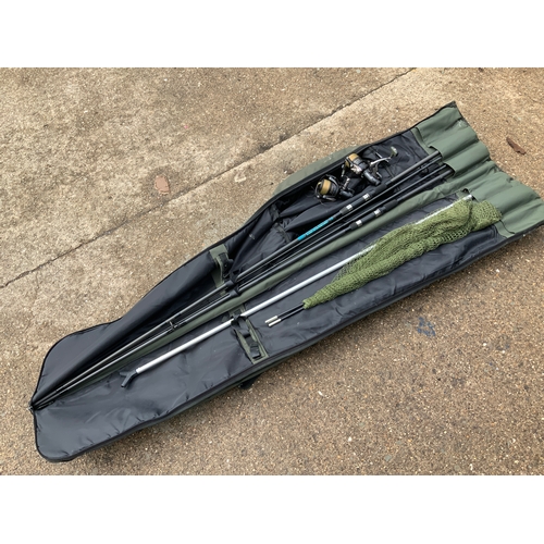 Leeda Carp Fishing Rod and Reels in Bag