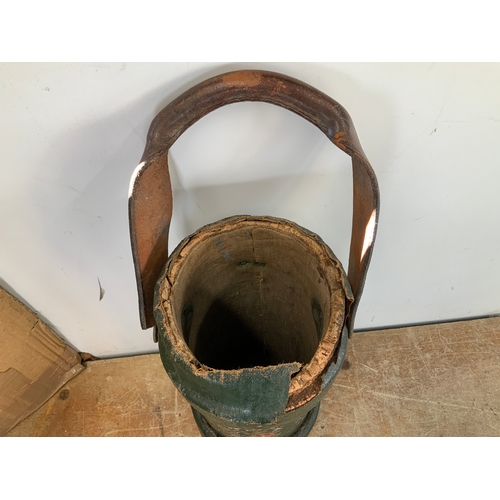 WWII British Royal Artillery Leather Shot Bucket