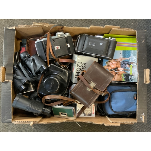 Box of Assorted Cameras etc