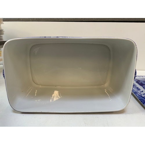 Spode Coalport Blue and White Bread Bin