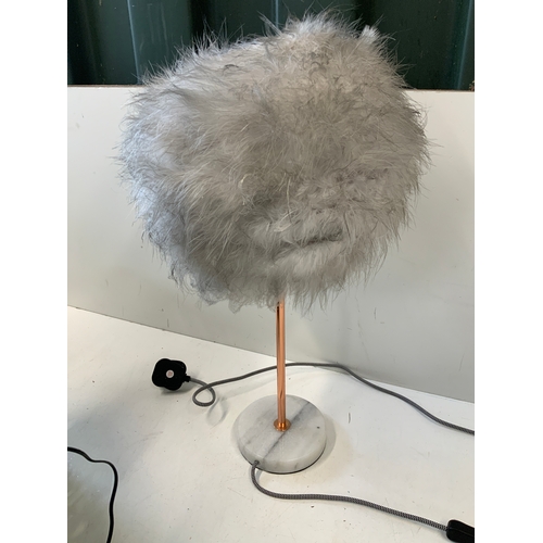 Table Lamp with Fluffy Shade