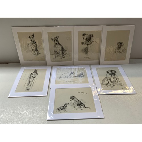 8x Vintage Prints of Dogs Barker 1933 Matching Mounts