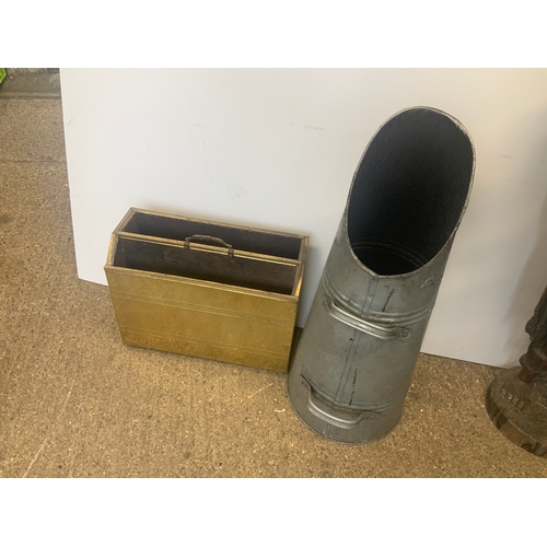 Coal Scuttle and Magazine Rack