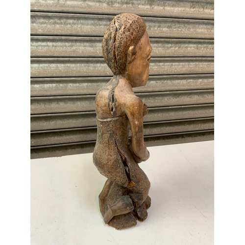 Carved Treen Female Figure