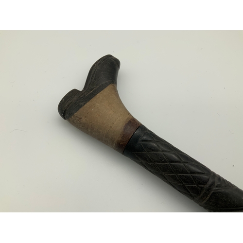 Walking Stick with Boot Finial Carved by Prisoner of War - Dated Ceylon ...