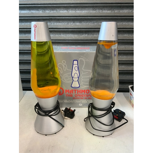 2x Large Mathmos Astro Lava Lamps and One Box - Both Working