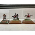 3x Lead Military Figures in Display Cases