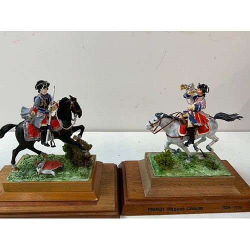 3x Lead Military Figures in Display Cases