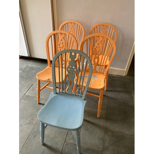 Painted Wheel Back Chairs