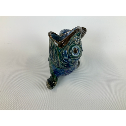 C.H Brannam Slipware Art Pottery Grotesque Fish Jug - Height 14cm ...