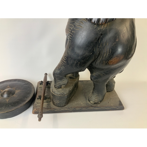 Ebonised Elephant Dinner Gong - 63cm