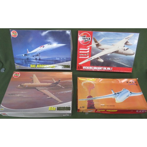 Four various boxed Airfix large scale model plane kits