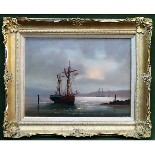 David Short - Framed oil on canvas depicting sailing boats on the sea ...