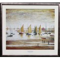 L. S. Lowry framed polychrome print - Yachts at Lytham. Approx. 50 x 60cm