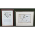 William Morris for Lewis Morris framed map of Beaumaris River, plus map ...