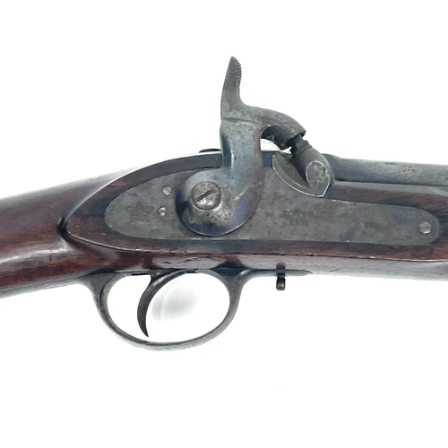 A Victorian Enfield two band Percussion musket, the 33" sighted barrel ...