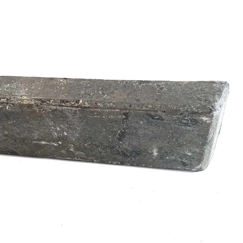 A late 19th century Treloweth 28lb tin ingot with L C Daubuz assay ...
