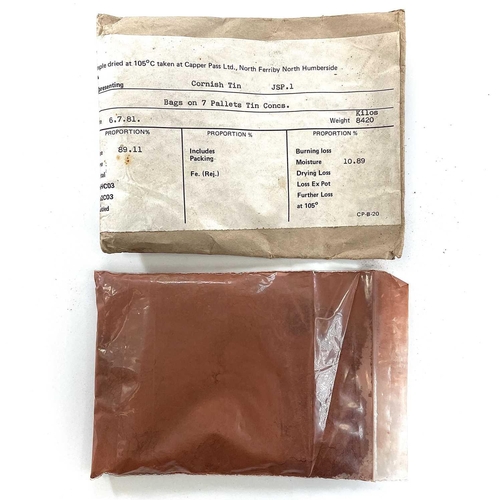 Cornish tin concentrate in it's original envelope, taken by Capper Pass ...