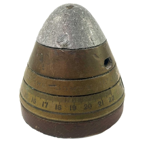 A Shell nose fuse marked 'Battle of the Somme 1st July 1916'. Width 6 ...