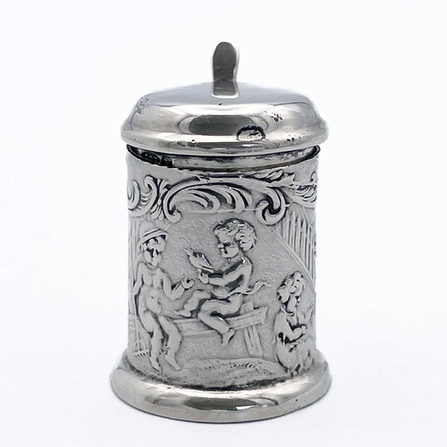 An unusual Edwardian silver thimble stein by Boaz Moses Landeck. In the ...