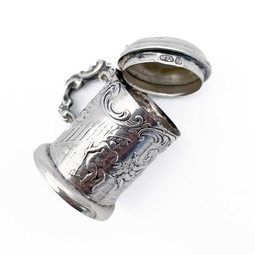 An unusual Edwardian silver thimble stein by Boaz Moses Landeck. In the ...