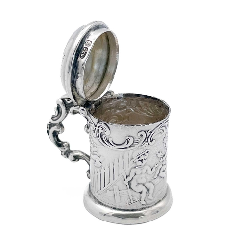 An unusual Edwardian silver thimble stein by Boaz Moses Landeck. In the ...