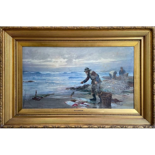 Richard Harry (Henry) CARTER (1839-1911) The Day's Catch Watercolour ...