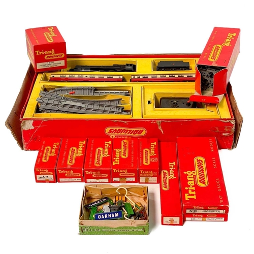 Triang 00 Gauge Boxed Railway Train Set, Wagons etc & various ...