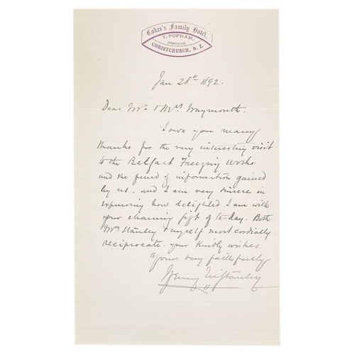 Sir Henry Morton Stanley GCB (1841 – 1904) Letter from the explorer HM ...