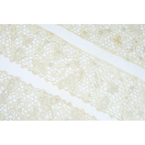 Venetian gros point lace. Width13cm length 306cm.