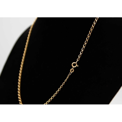 A 9ct hallmarked gold open curb link 17.5" neck chain. 6.2g.