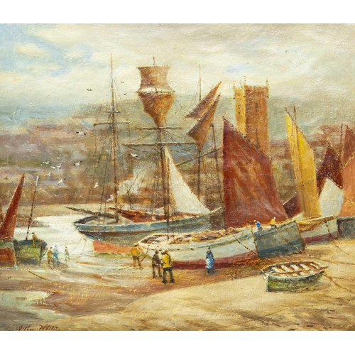 Arthur WHITE (1865-1953) Low Tide St Ives Harbour Oil on canvas, signed ...