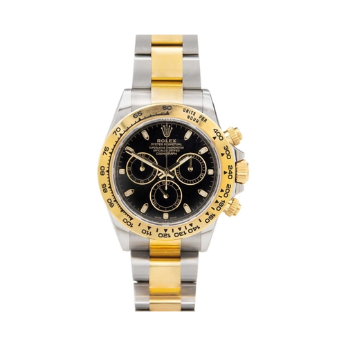 ROLEX - A fine Cosmograph Daytona 18k and steel gentleman's wristwatch ...