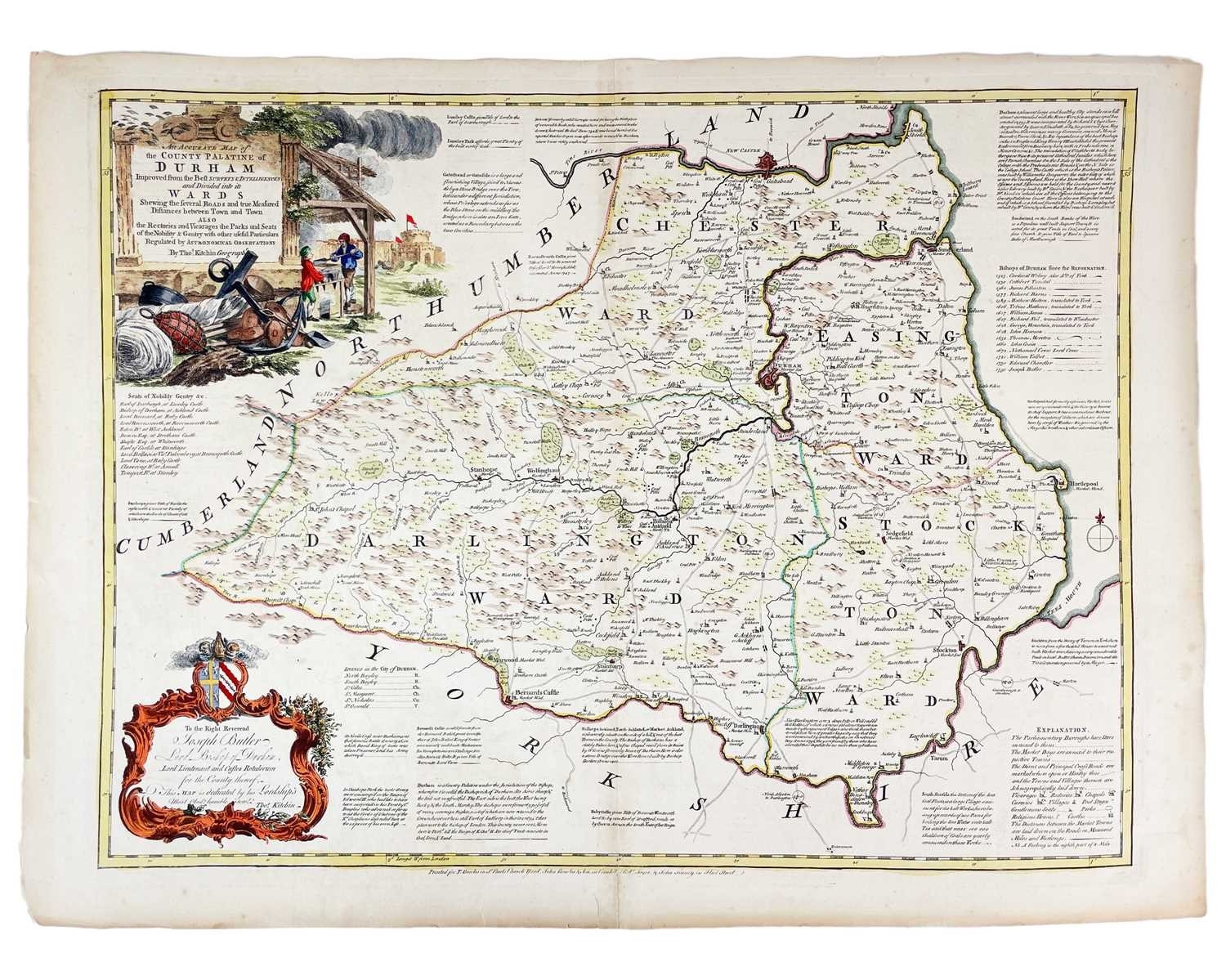 Thomas Kitchin (1718-84) An Accurate Map of the County Palatine of ...