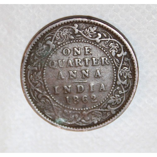 1862 One Quarter Anna India Coin