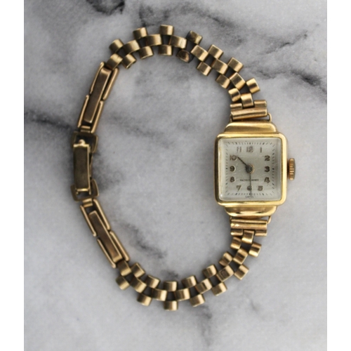 18ct Gold Ladies Watch with 9ct Gold Watch Strap. All fully stamped ...