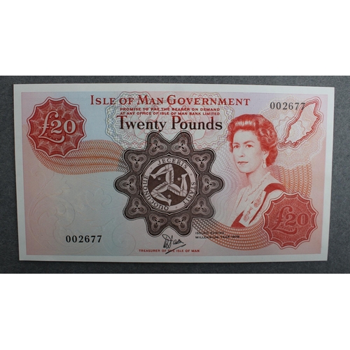 1979 Isle of Man £20 Banknote in Uncirculated Condition. Serial No 2677 ...