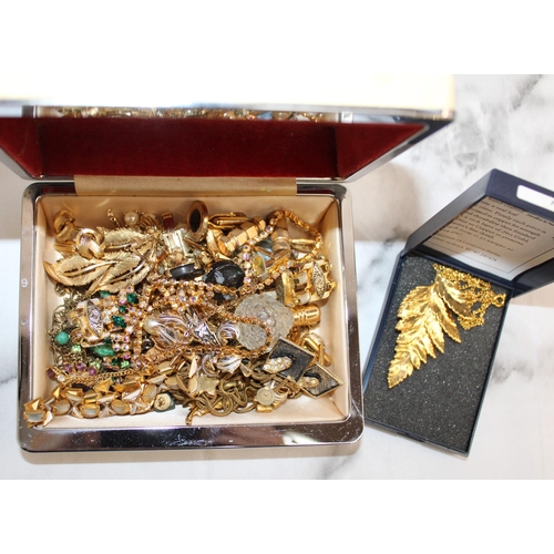 Boxes Containing Gold Toned Jewellery Items