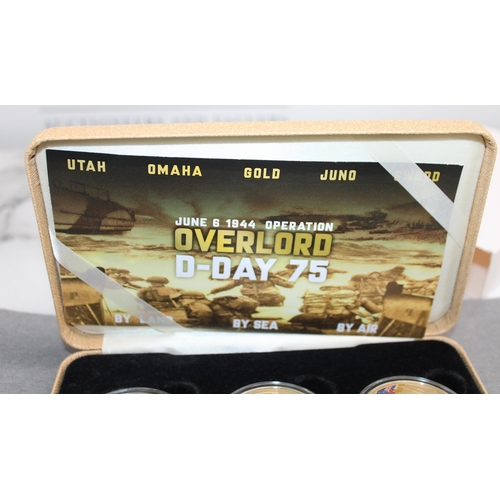 Boxed Operation Overload D-Day 75 Medal Collection 240/499 Plating 24 ...