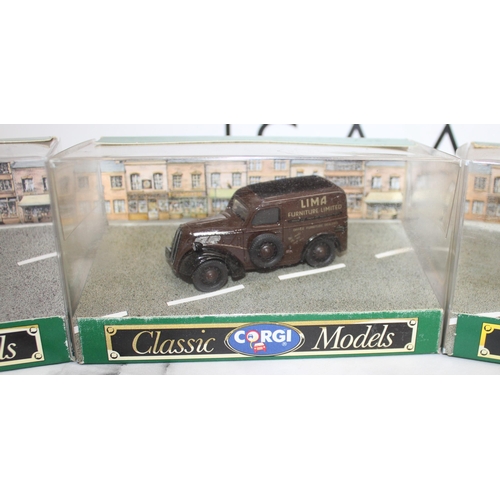 Four Boxed Classic Corgi Models Inc- D983 Morris J Van/D983 Morris J ...