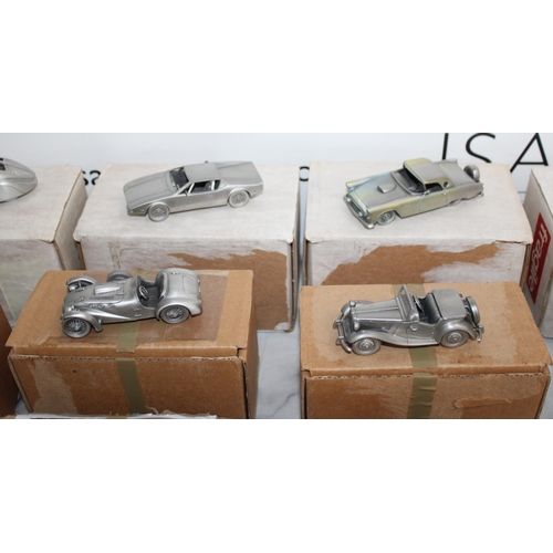 20 x Pewter Boxed Cars From The Bradbury Mint