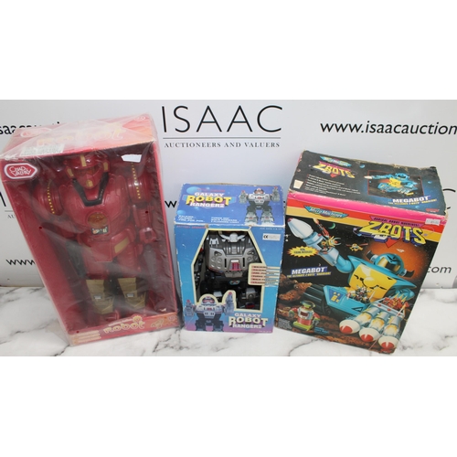 3 x Boxed Robots Including Chad Valley Walking Action Robot, Micro ...