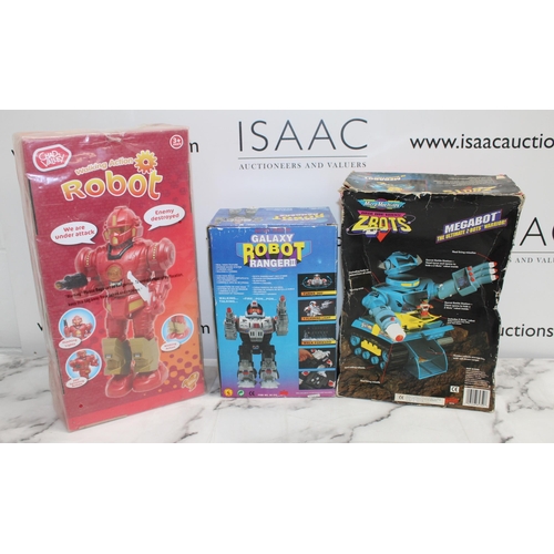 3 x Boxed Robots Including Chad Valley Walking Action Robot, Micro ...