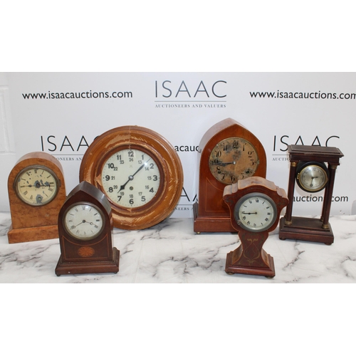Collection Of Six Wooden Clocks Various Conditions All Untested Tallest ...