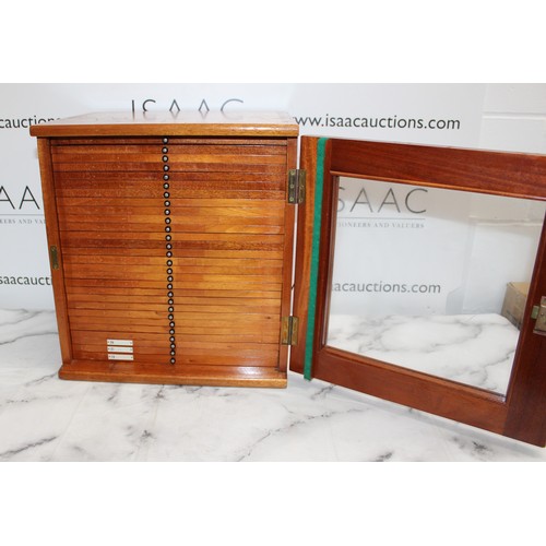 28 x Wooden Glass Fronted Drawer Cabinet With Geological Microscope ...