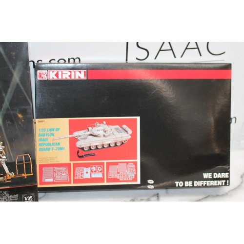 3 x Boxed Model Kits Inc- MRC Military Air Craft/KIRIN Tank/TAKOM Gun