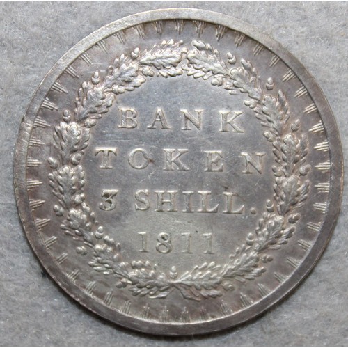 1811 Bank Token 3 Shill Silver Coin