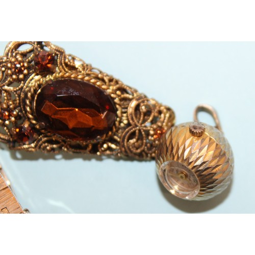 Mixed Jewellery Items In Tin Inc- Rotary Watch/Brooch/Cameo Brooch ...